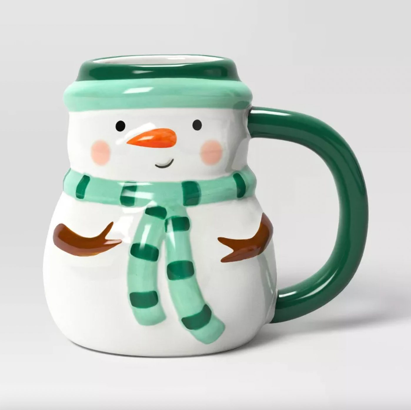 Wondershop + Christmas Earthenware Snowman Mug White