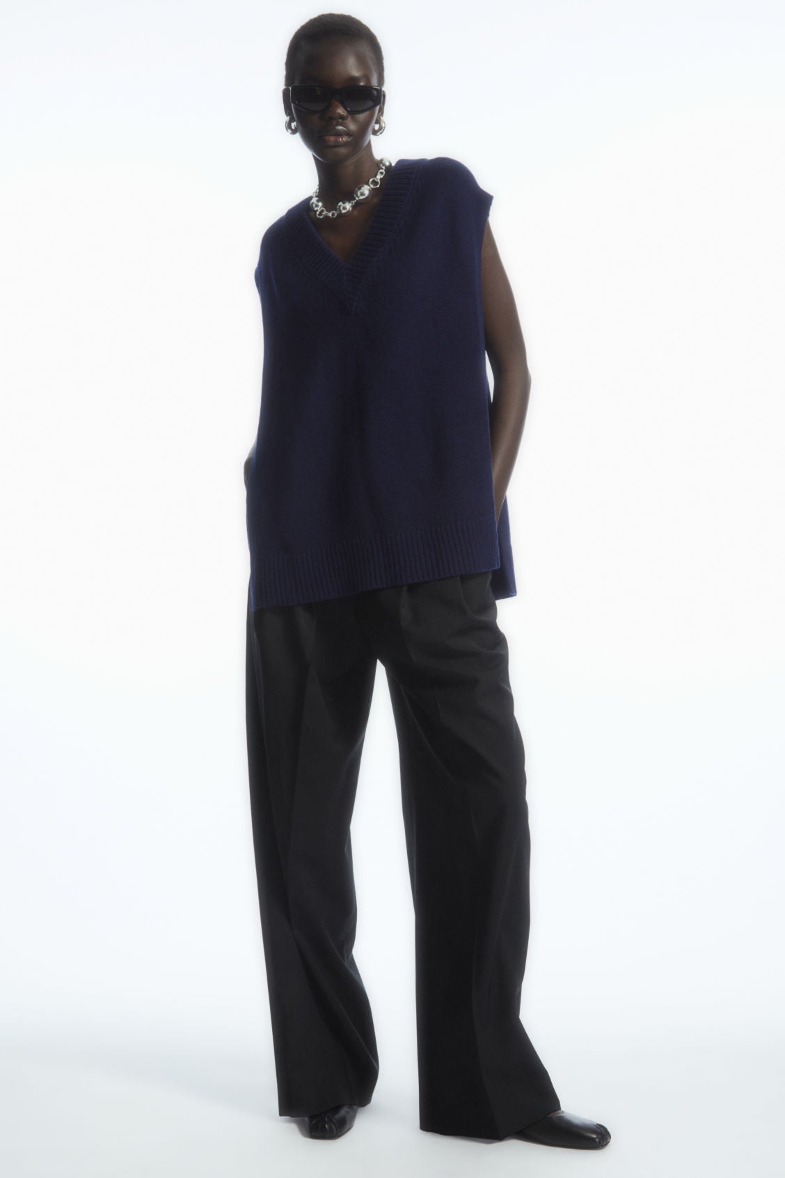 COS + Open-Side V-Neck Wool Vest