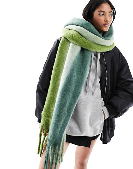 Pieces + Multi-Gradient Soft Tassle Scarf