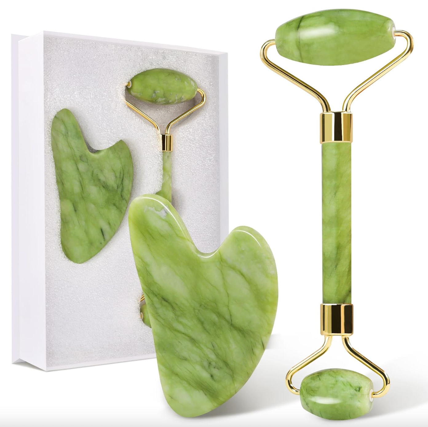 huefull + Gua Sha Facial Tool & Jade Roller Set