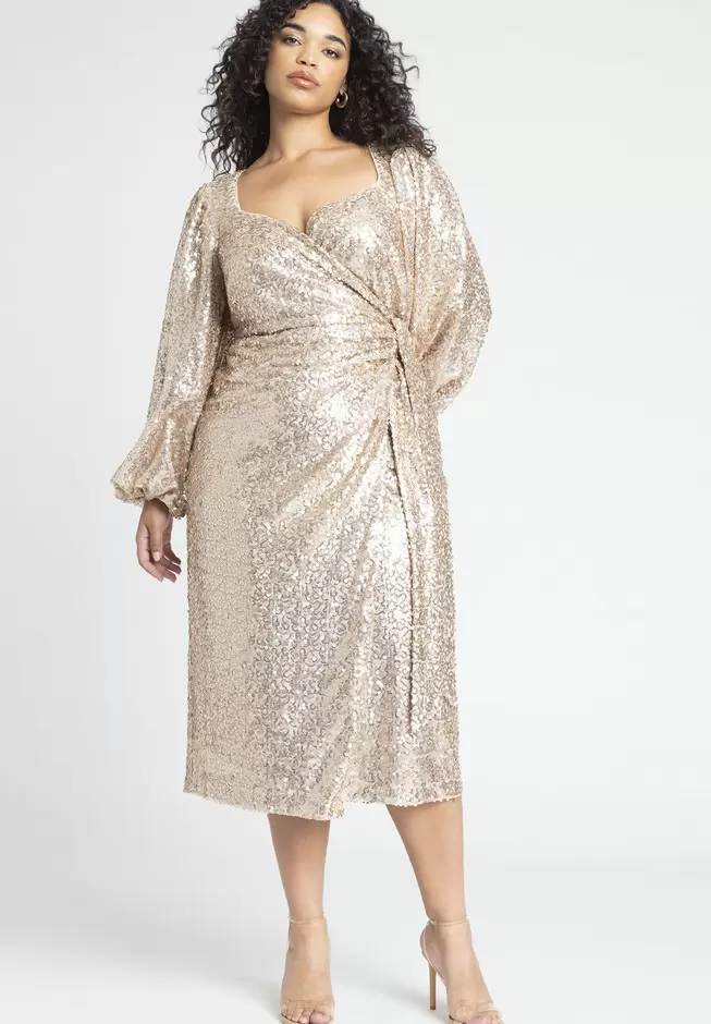Eloquii Plus Size Sequin Wrap Dress
