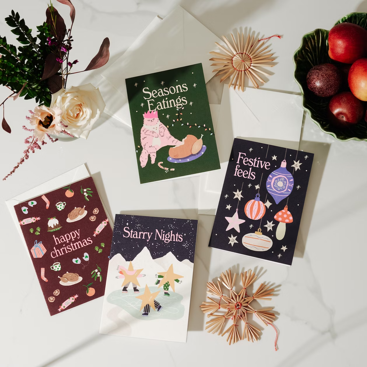 Papier + Festive Fun Holiday Card Set (12 Pack)