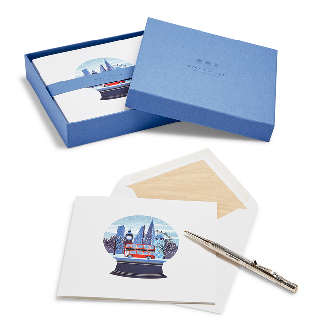 Smythson + Snow Globe Christmas Card Box Set (10 Pack)