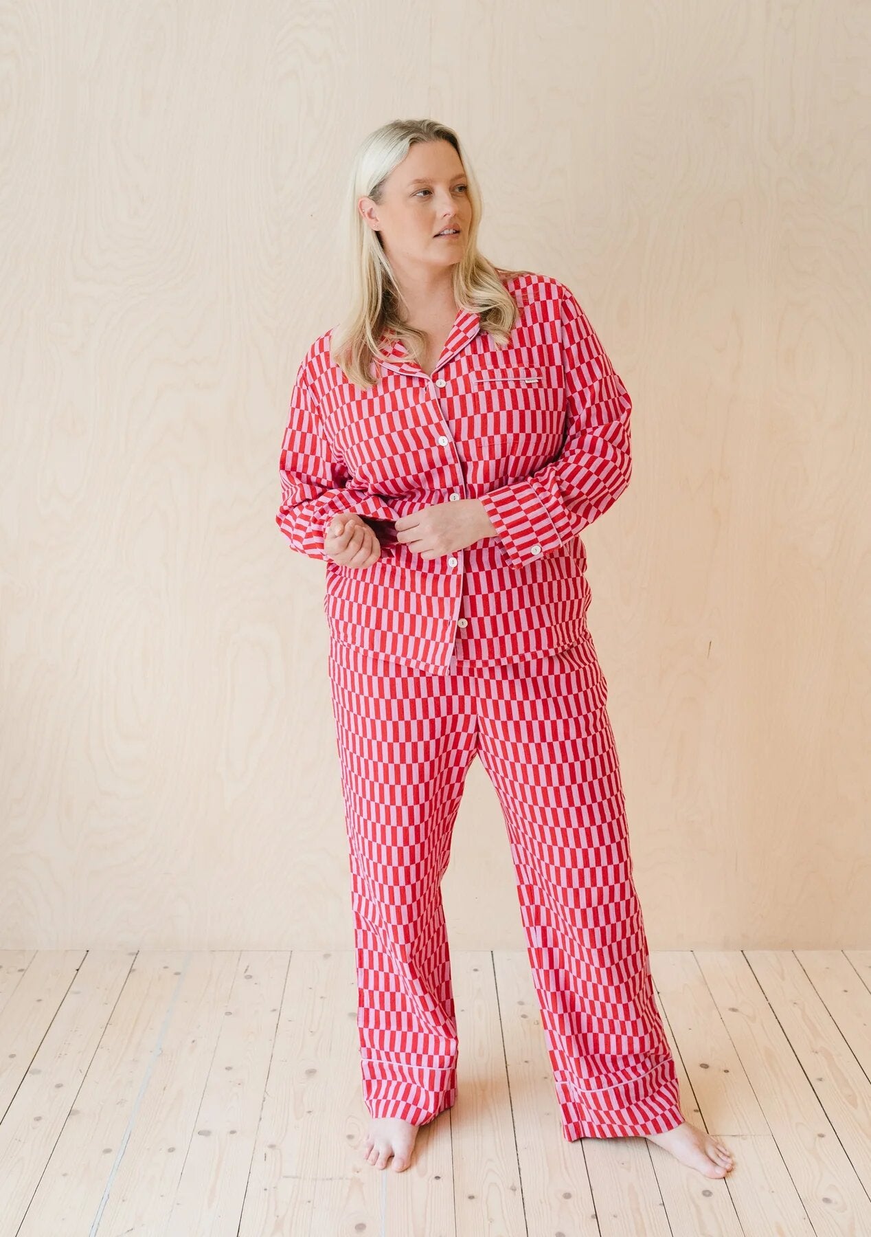 TBCo + Cotton Pyjamas in Pink Checkerboard
