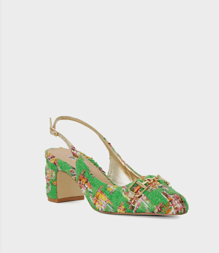 DUNE LONDON + Choices Boucle Block-Heeled Slingback Courts