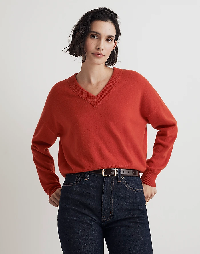Madewell + (Re)sponsible Cashmere V-Neck Sweater