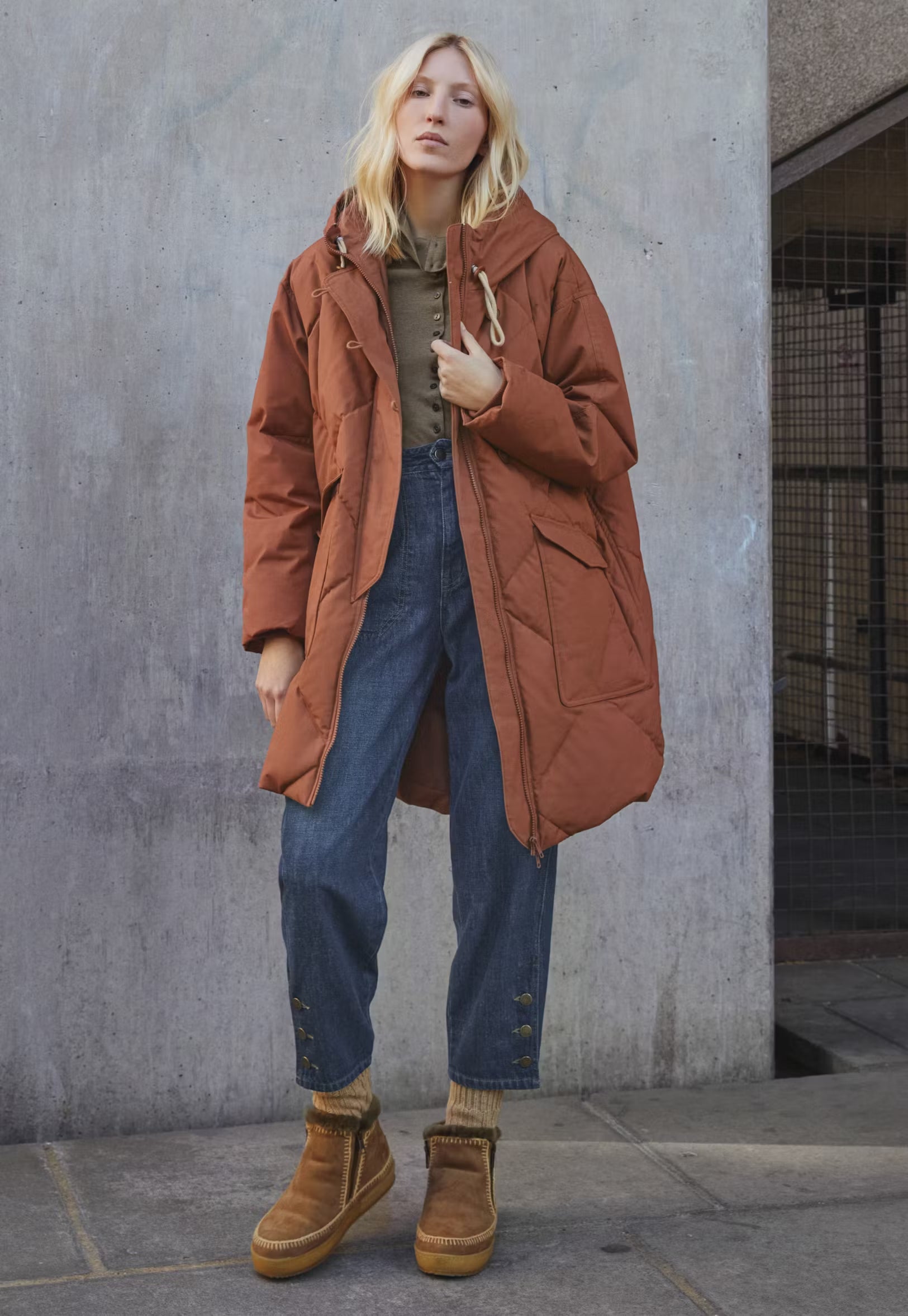 Wrap London + Wrap London Quilted Parka Coated Cotton