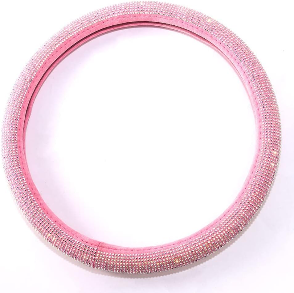 Carwales + Pink Diamante Steering Wheel Cover