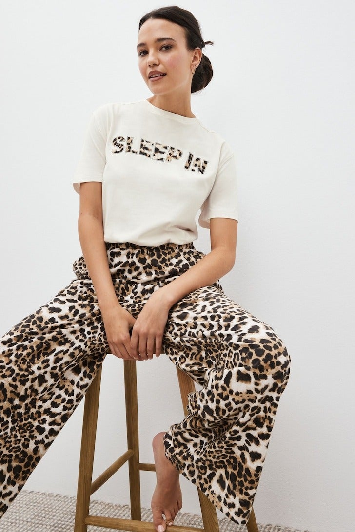 Next + Tan Brown Leopard Cotton Pyjamas