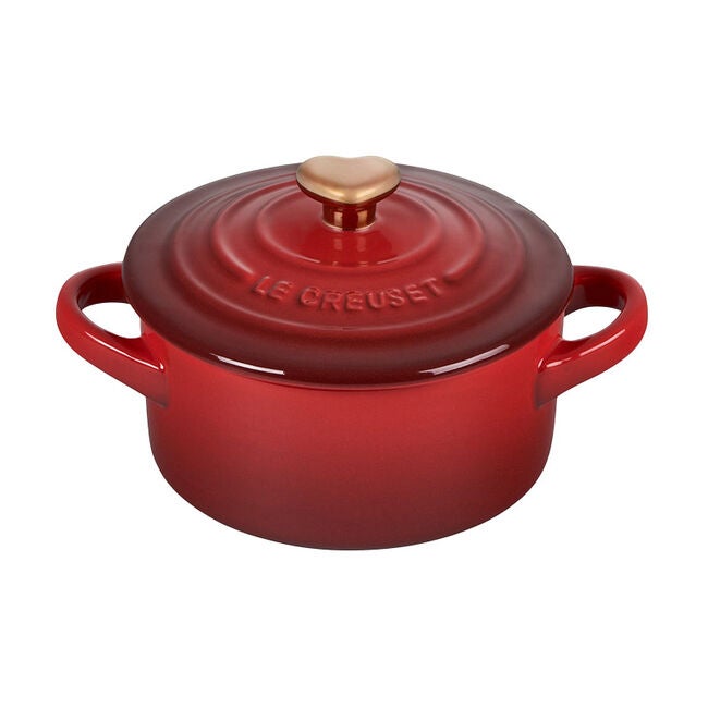Le Creuset + Mini Cocotte with Gold Heart Knob