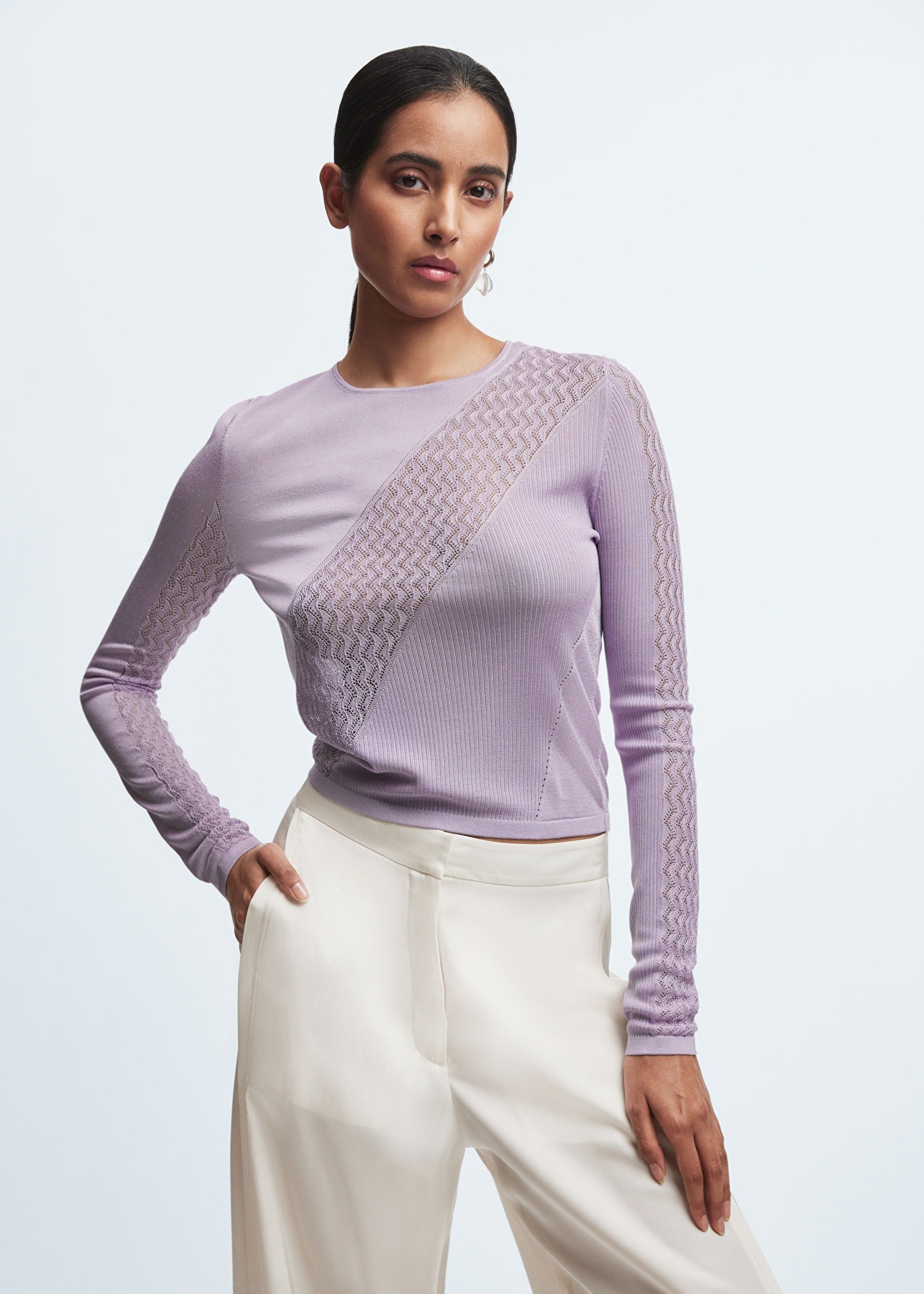 & Other Stories + Contrast-Panel Knit Top