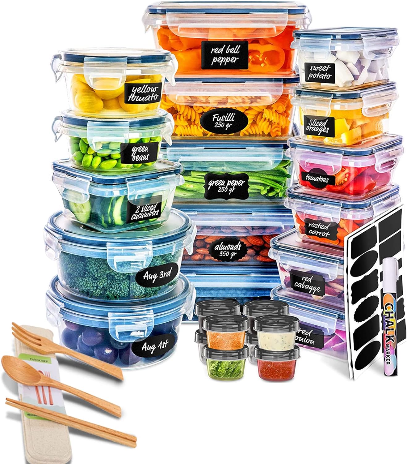 Kinsdan + Food Storage Containers 24 Pack