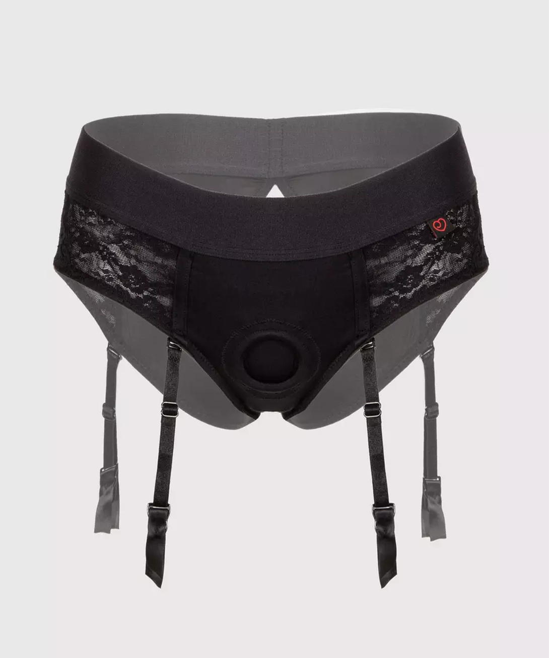 Lovehoney + Unisex Crotchless Open-Back Lace Harness Briefs