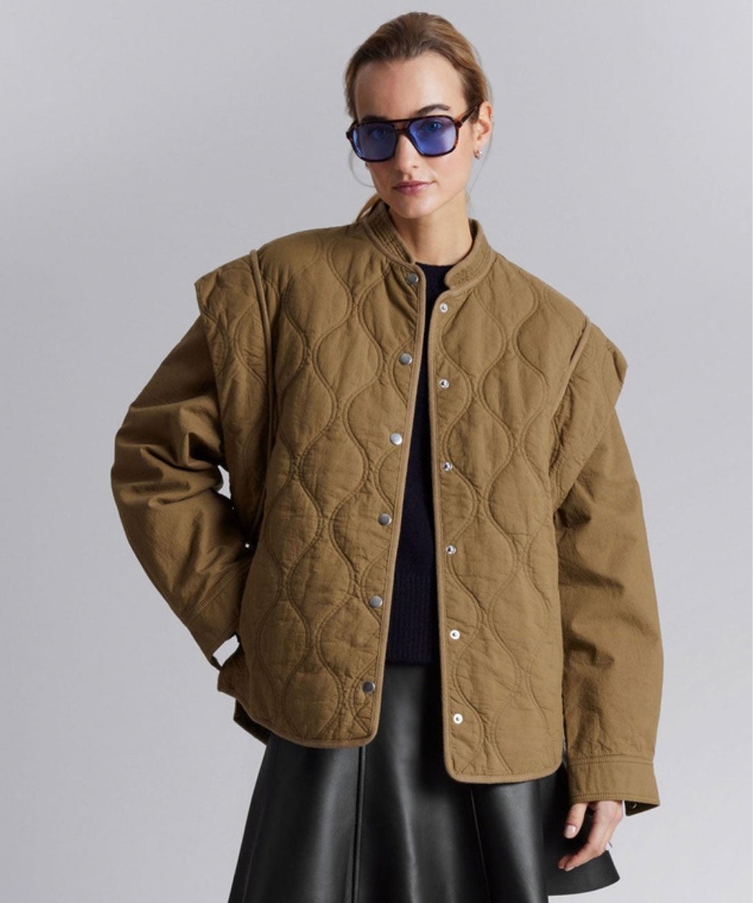 & Other Stories + Quilted Extended Shoulder Jacket