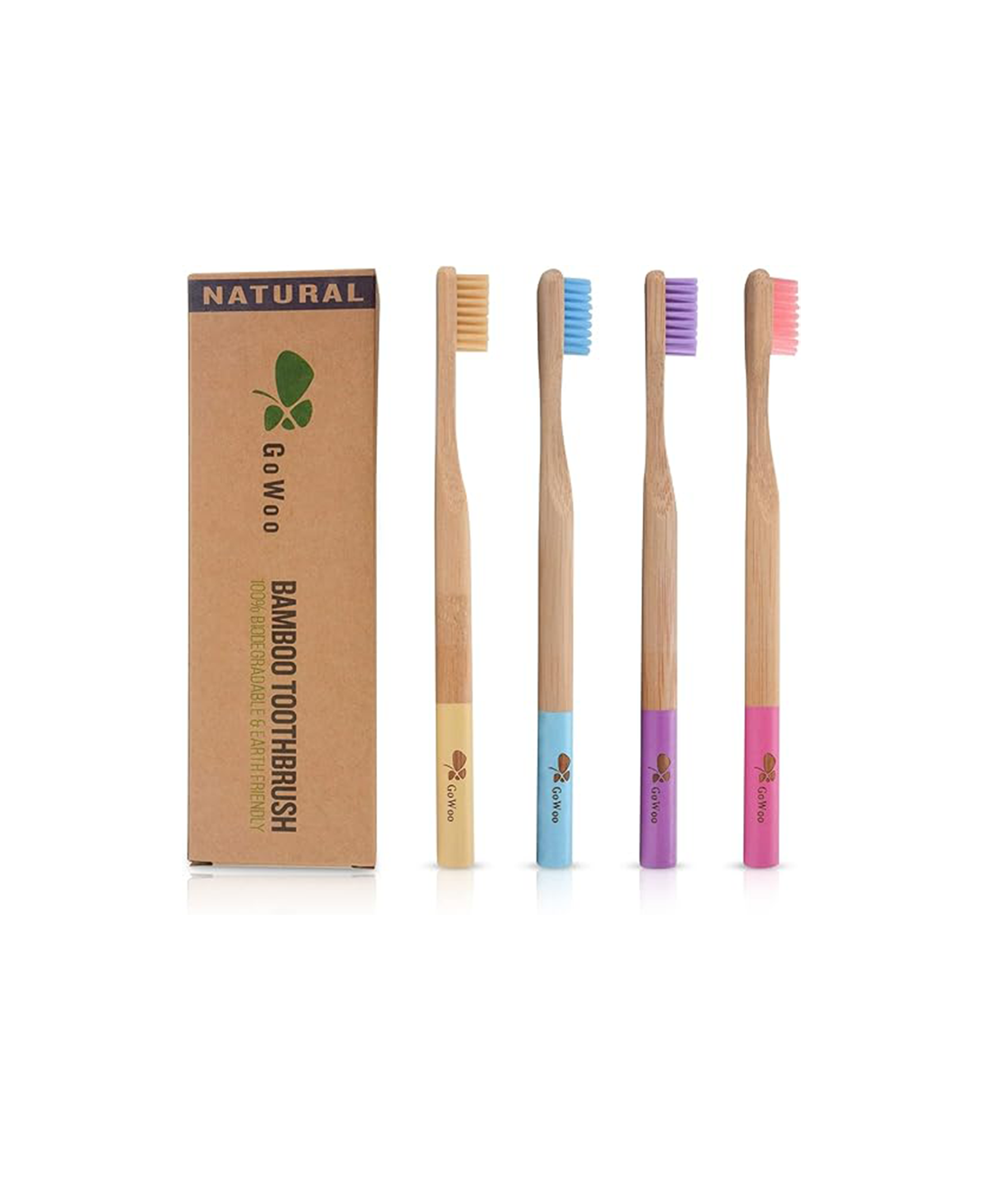GoWoo + Natural Bamboo Toothbrush