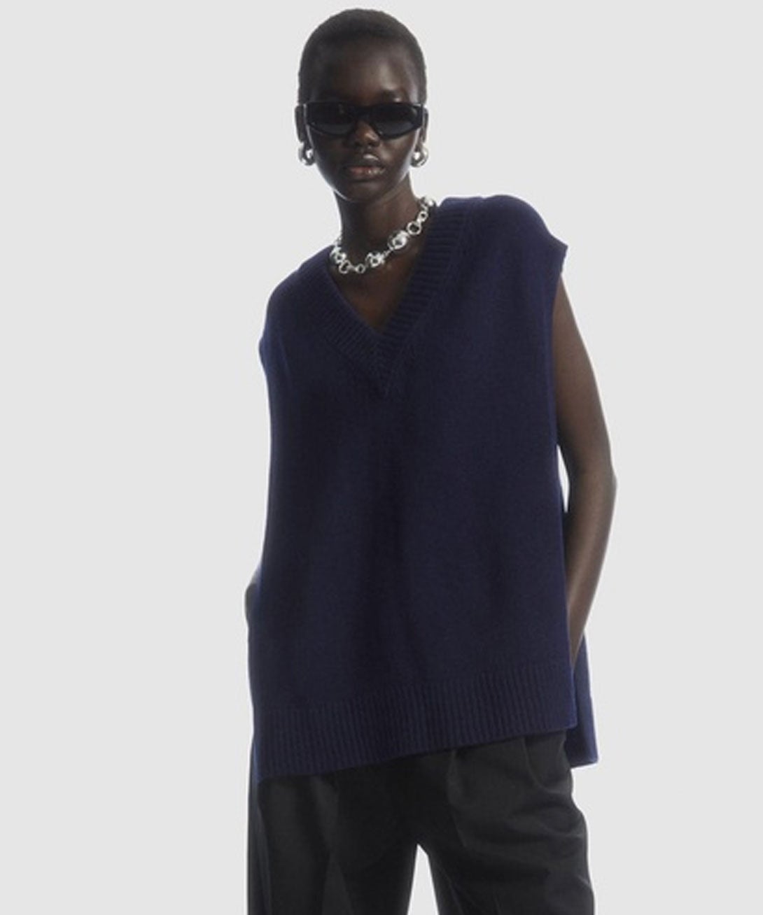 COS + Open-Side V-Neck Wool Vest