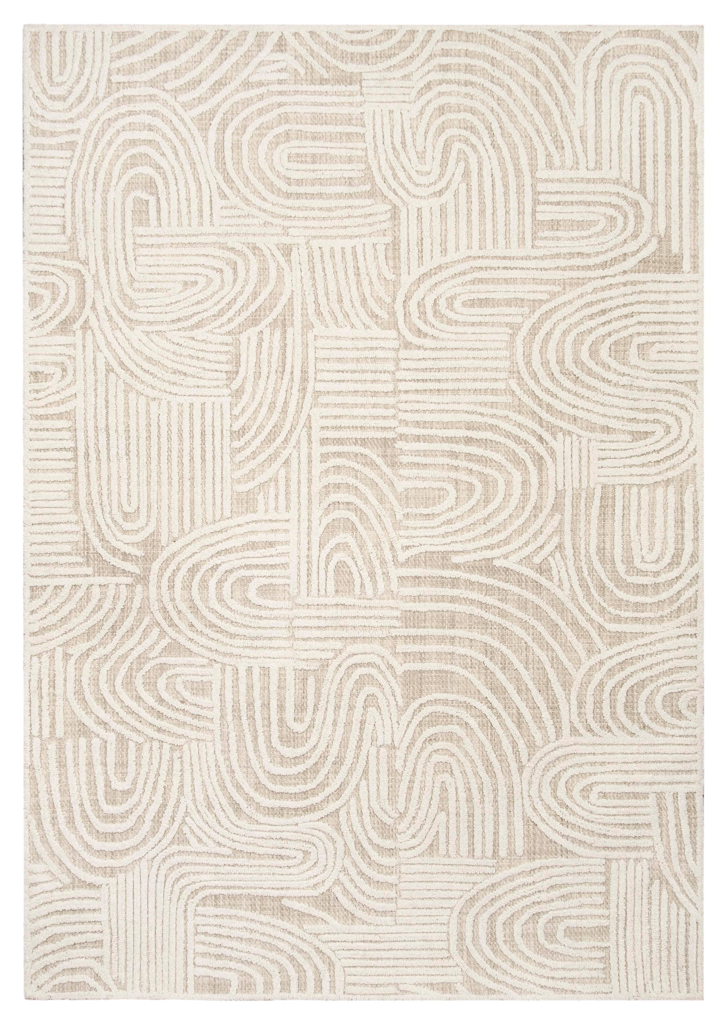 Miss Amara + Maisie Cream and Ivory Textured Tribal Rug