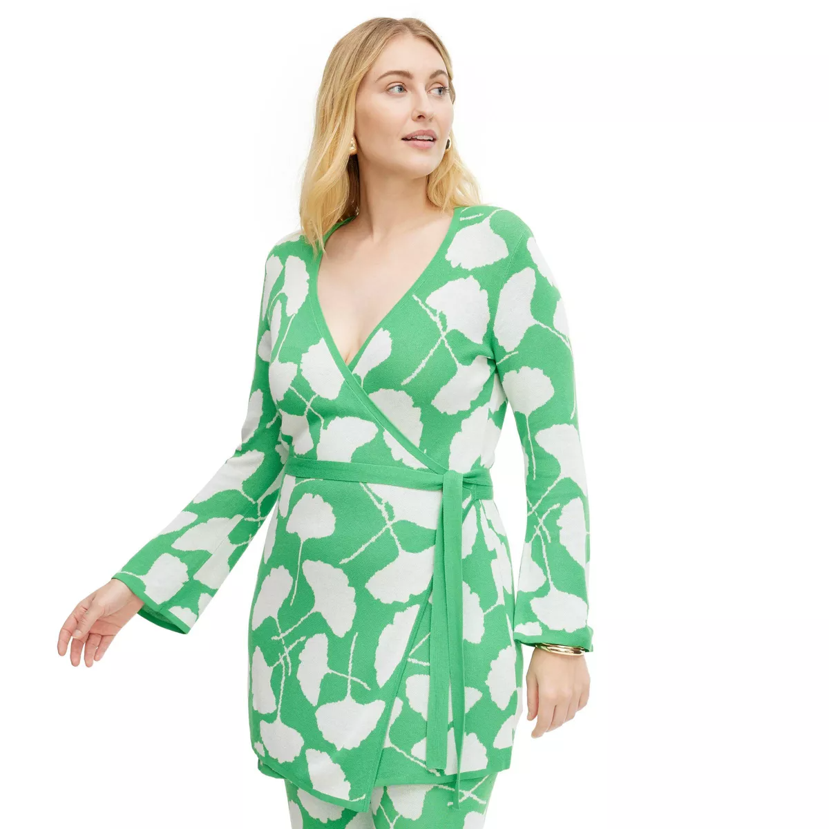 Diane von Furstenberg for Target + Long Sleeve V-Neck Ginkgo Green ...