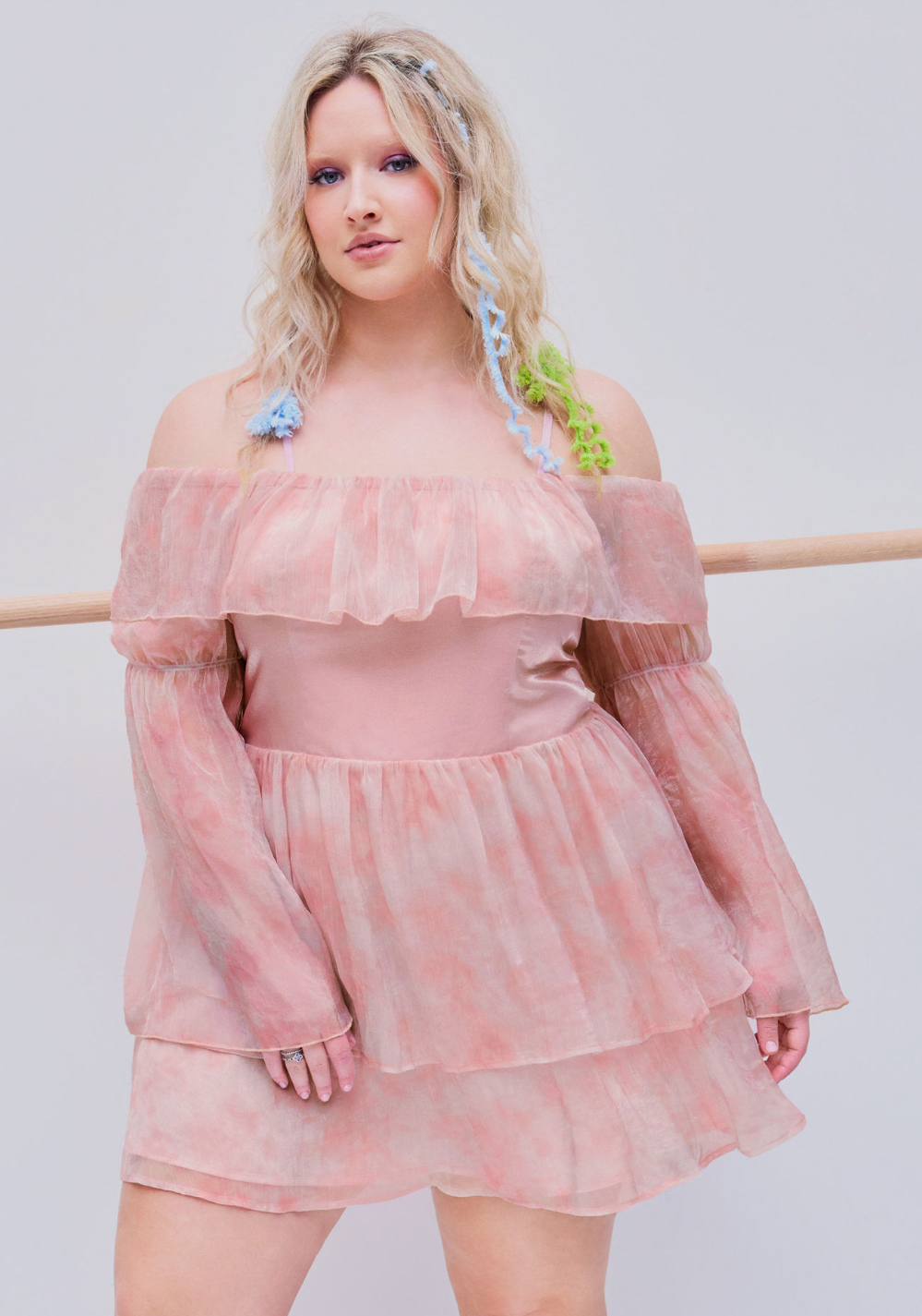 Cider + Curve & Plus Off-Shoulder Floral Mini Dress