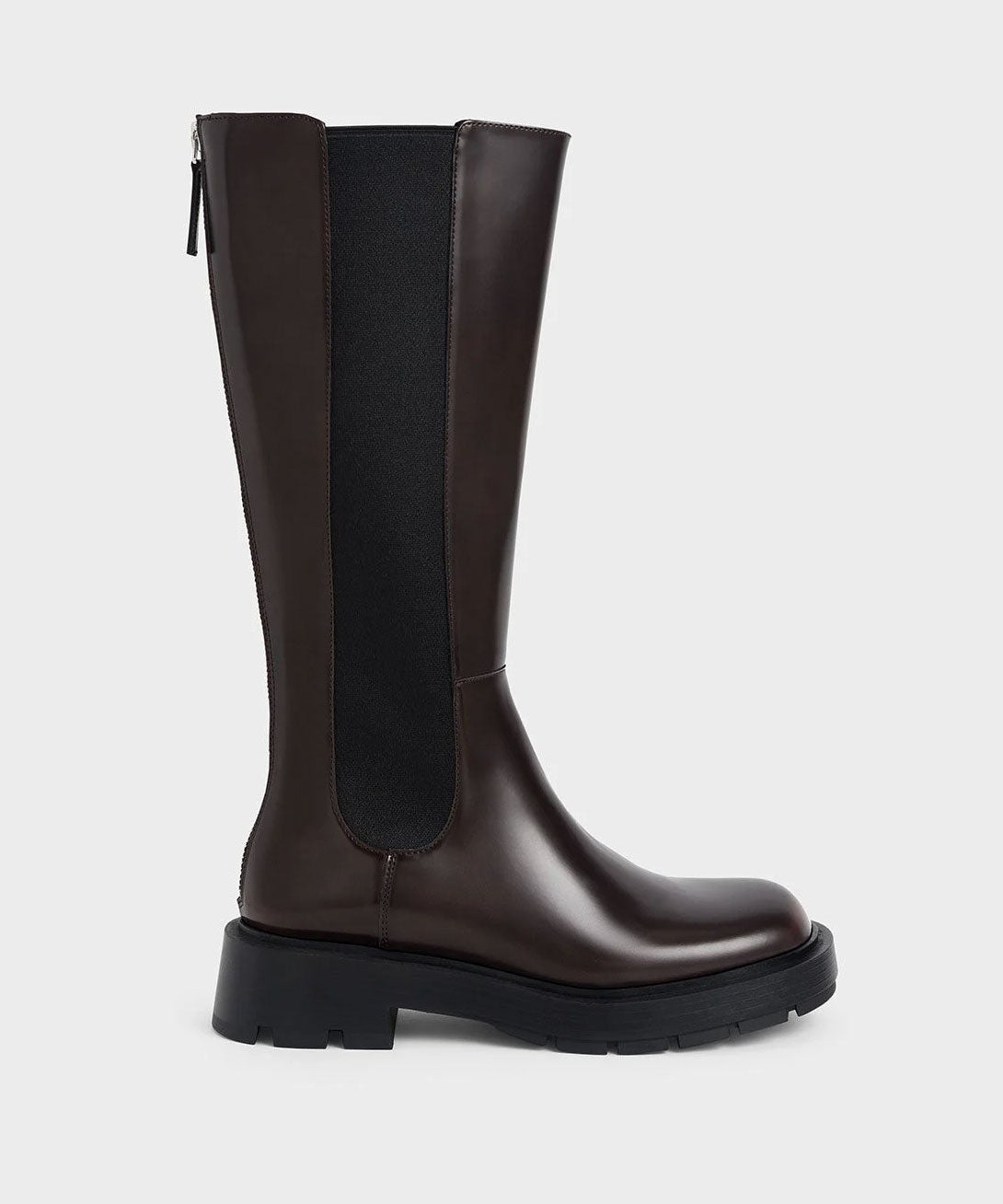 Charles and Keith + Zip-Up Chelsea Knee Boots