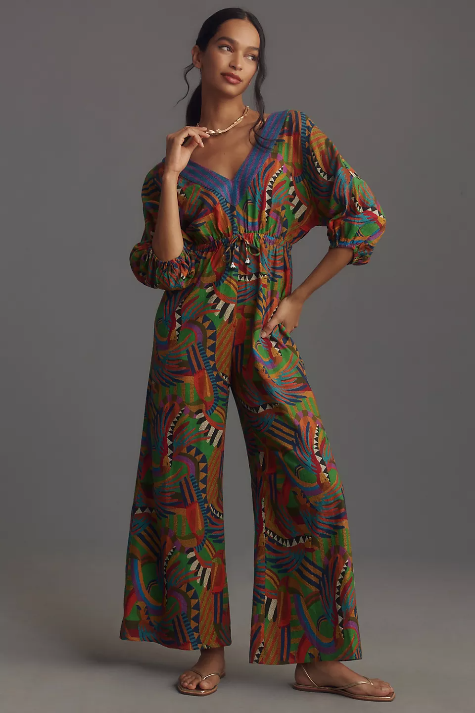 Farm Rio + Wide-Leg Jumpsuit