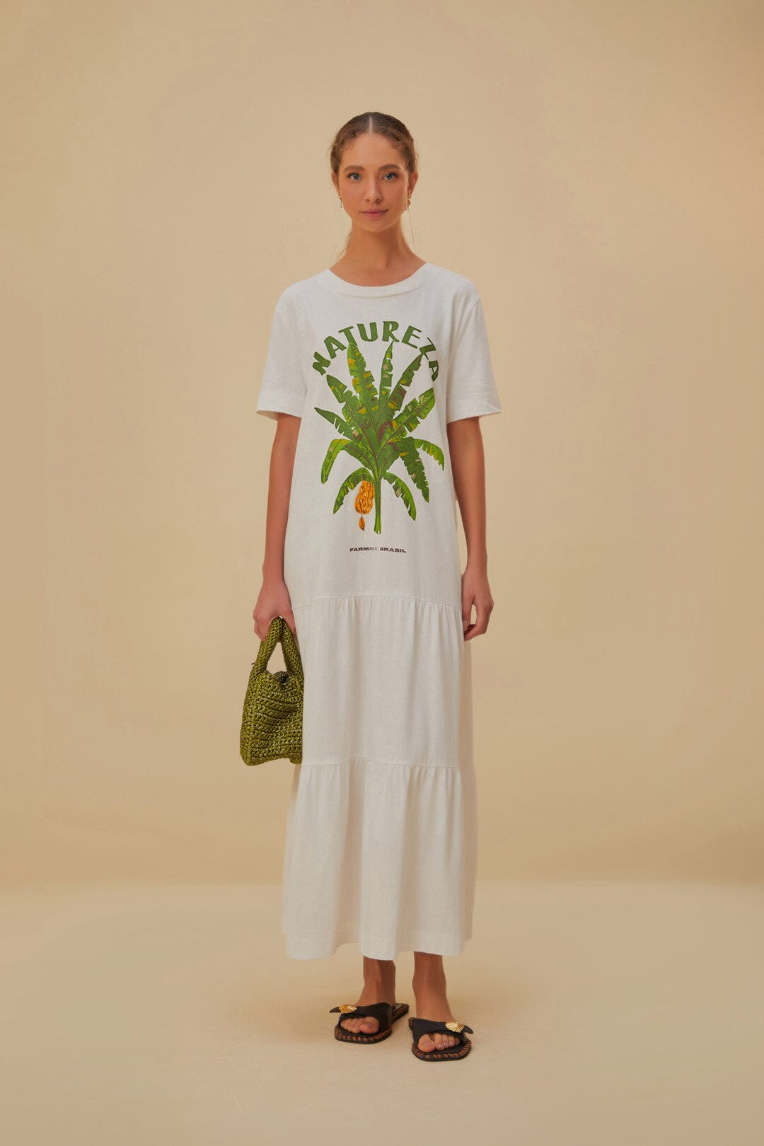 Farm Rio + White Natureza Organic Cotton Maxi Dress