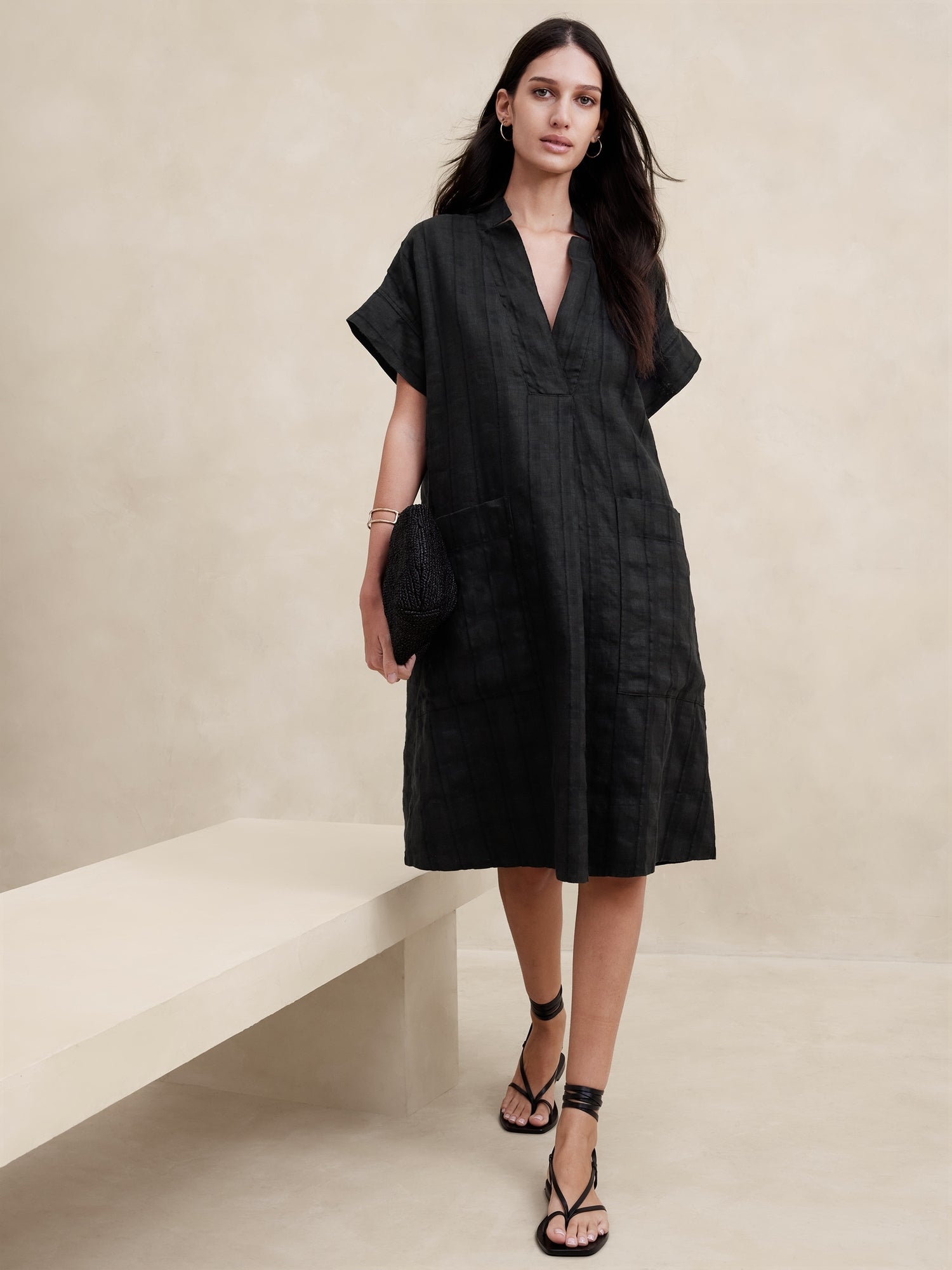 Banana Republic + Laurel Linen-Cotton Utility Dress