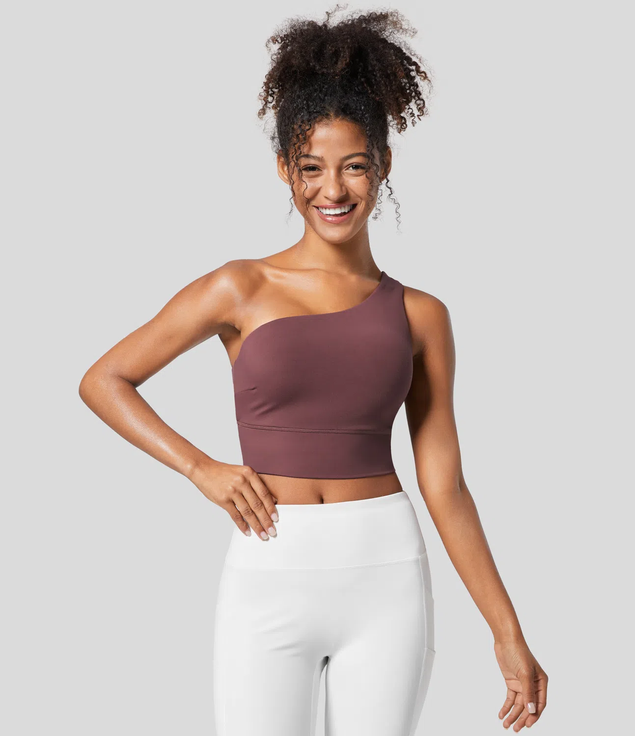 Halara + Softlyzero One Shoulder Yoga Sports Bra UPF50+