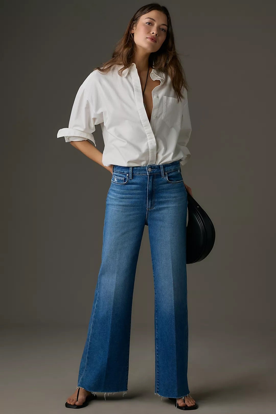 PAIGE + Anessa High-Rise Wide-Leg Jeans
