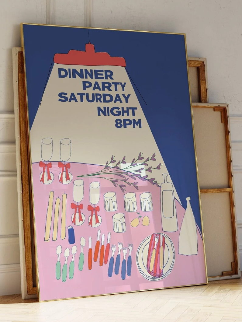 2000andLate + Dinner with friends art print