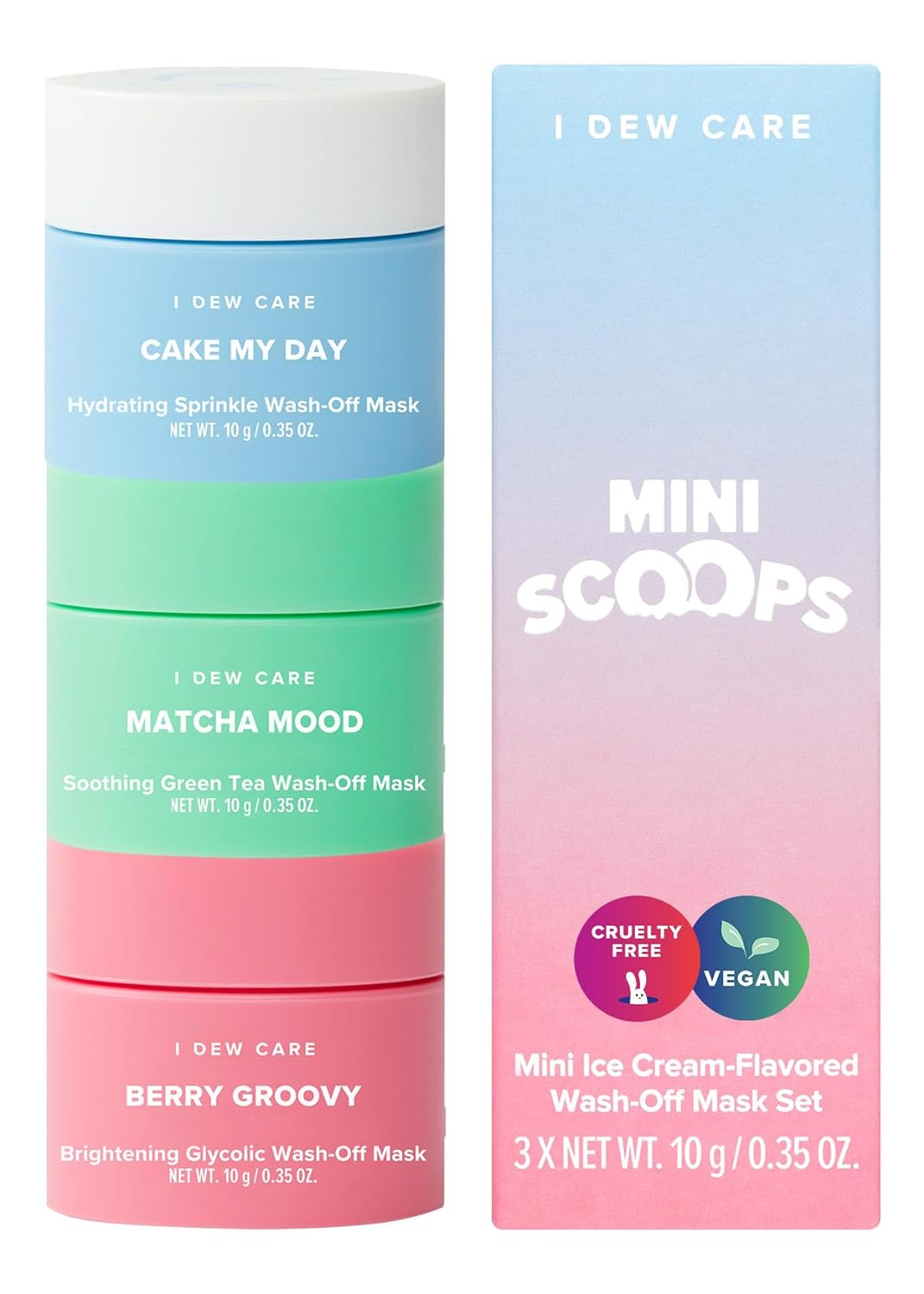 I Dew Care + Mini Scoops Wash Off Face Mask Skin Care Trio