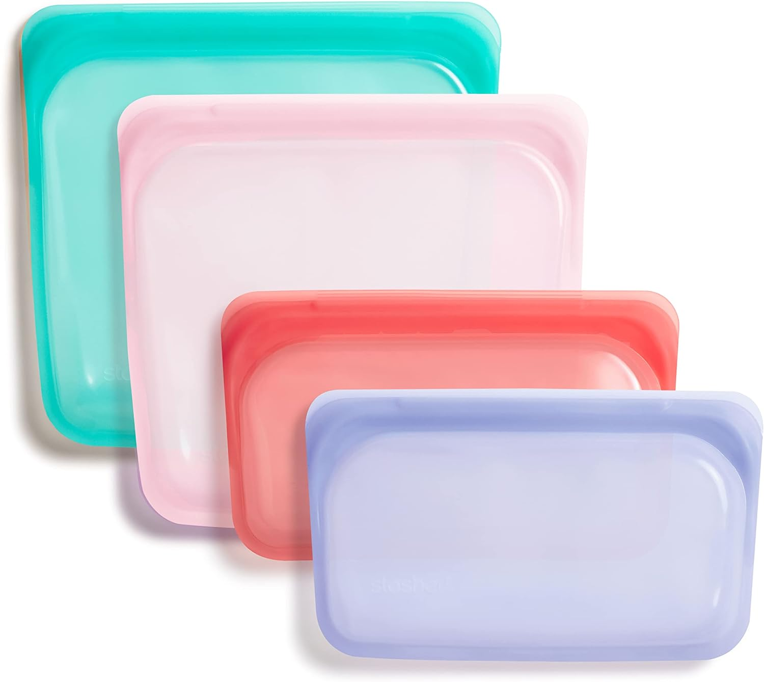 Stasher + Reusable Silicone Storage Bag 4-Pack Bundle