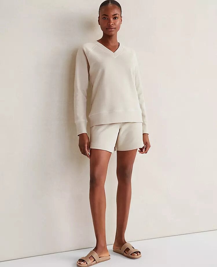 Haven Well Within + Organic Cotton French Terry Curved Hem Shorts