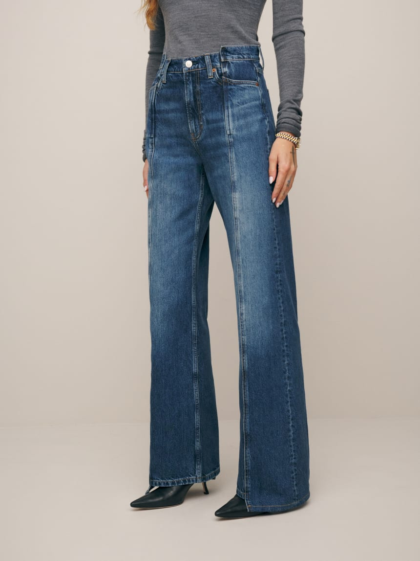 Reformation + Cary High Rise Slouchy Wide Leg Jeans
