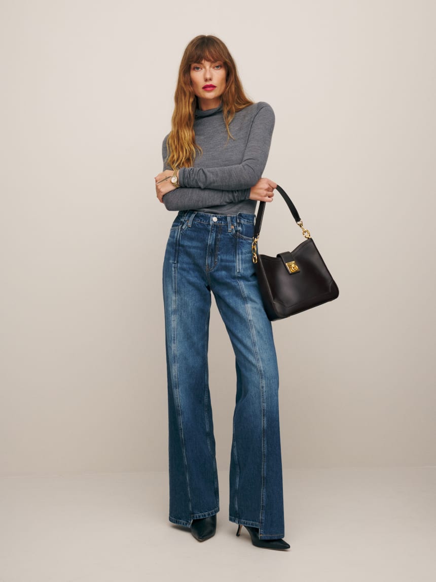Reformation + Cary High Rise Slouchy Wide Leg Jeans