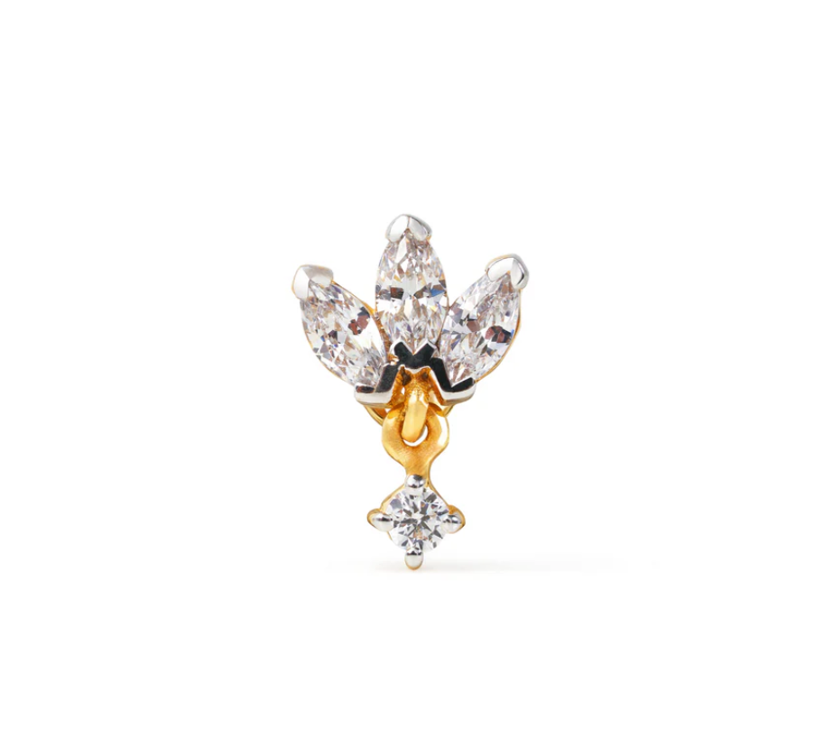 Stellar 79 + Lotus Threaded Stud Earring