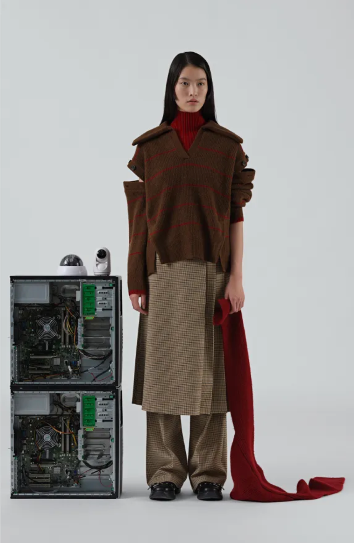 Gu x Rokh + 2 Piece Skirt And Pants Set Checked