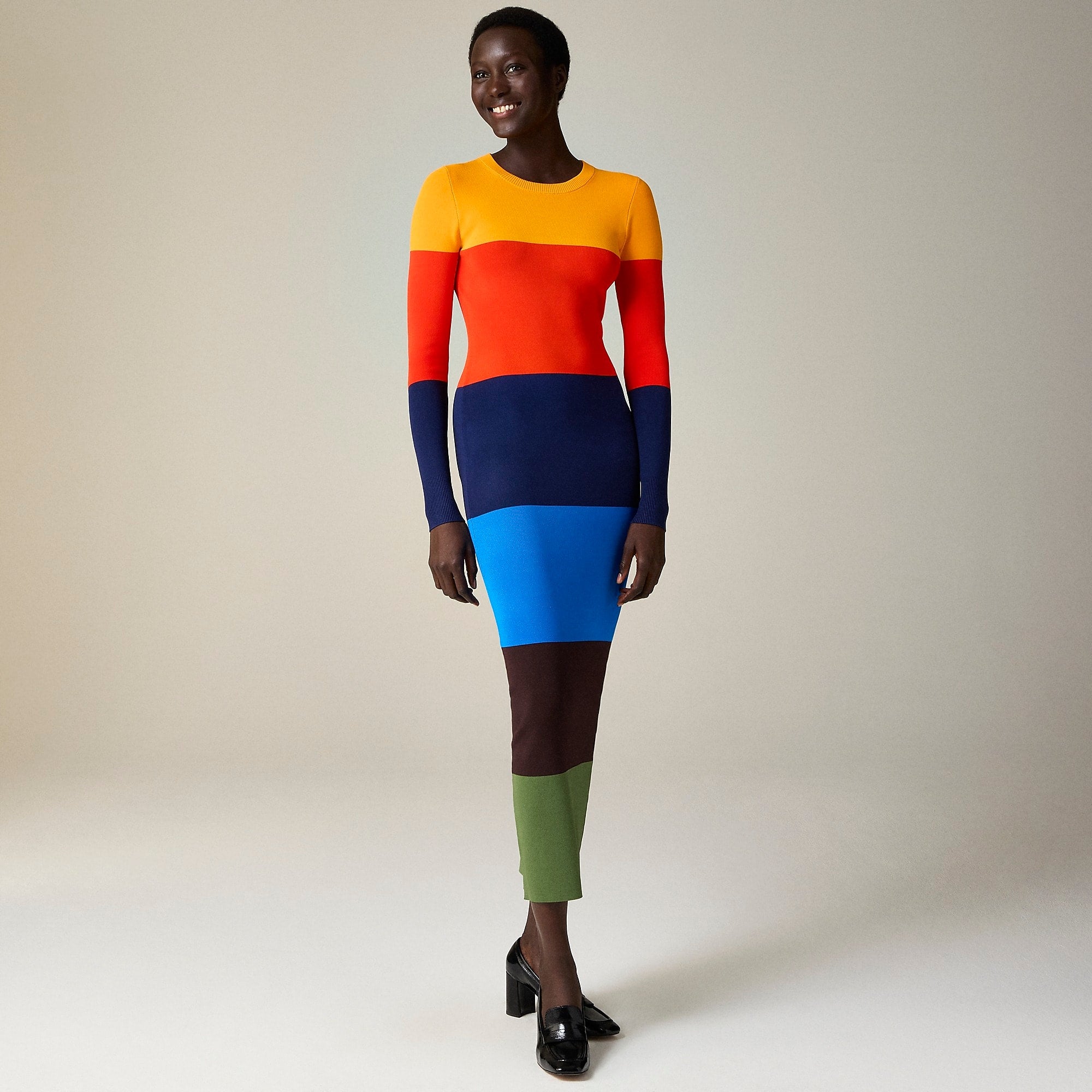 Christopher John Rogers x J.Crew + Colorblock Dress in Stretch Viscose ...