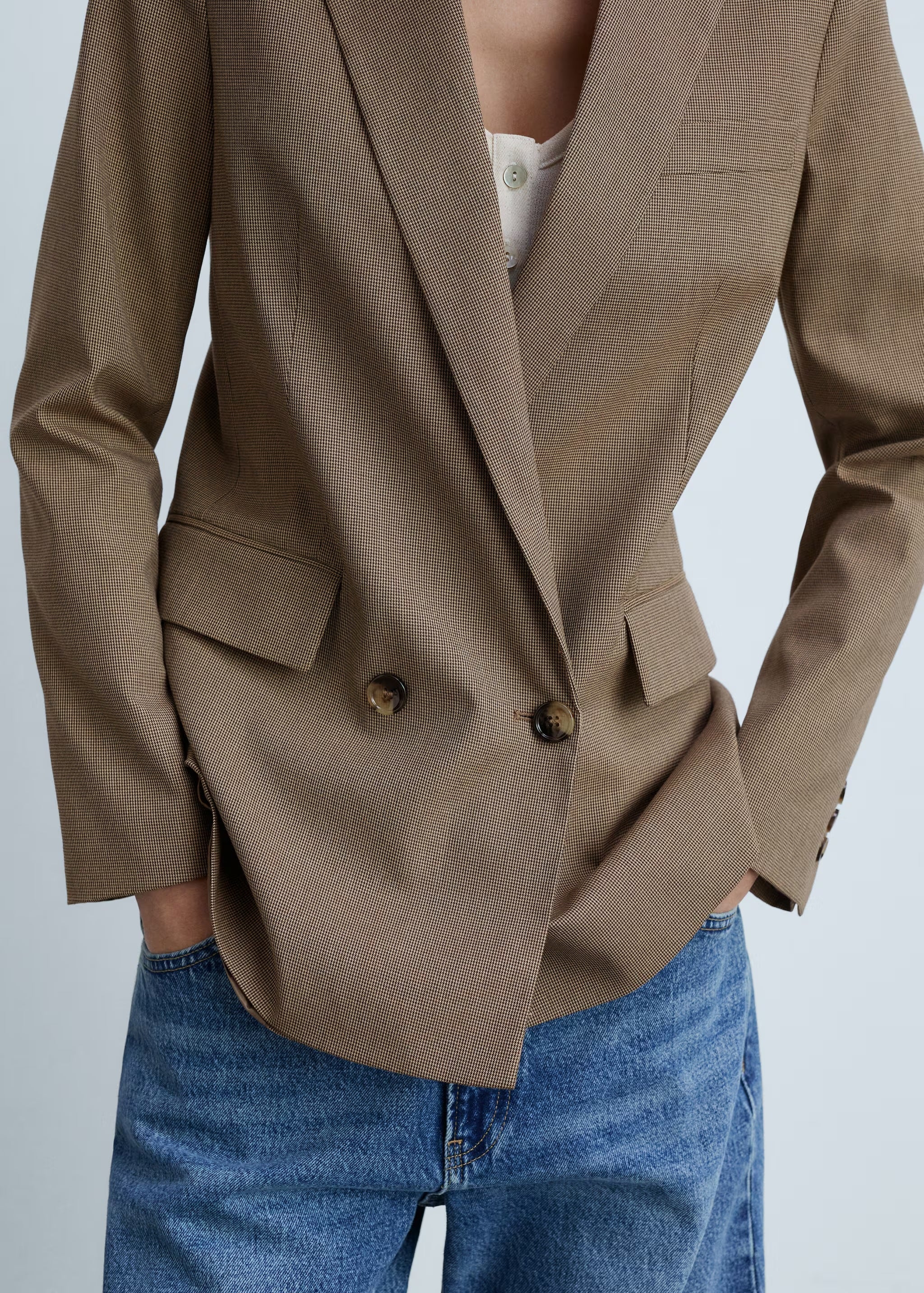Mango + Front Button Closure Blazer