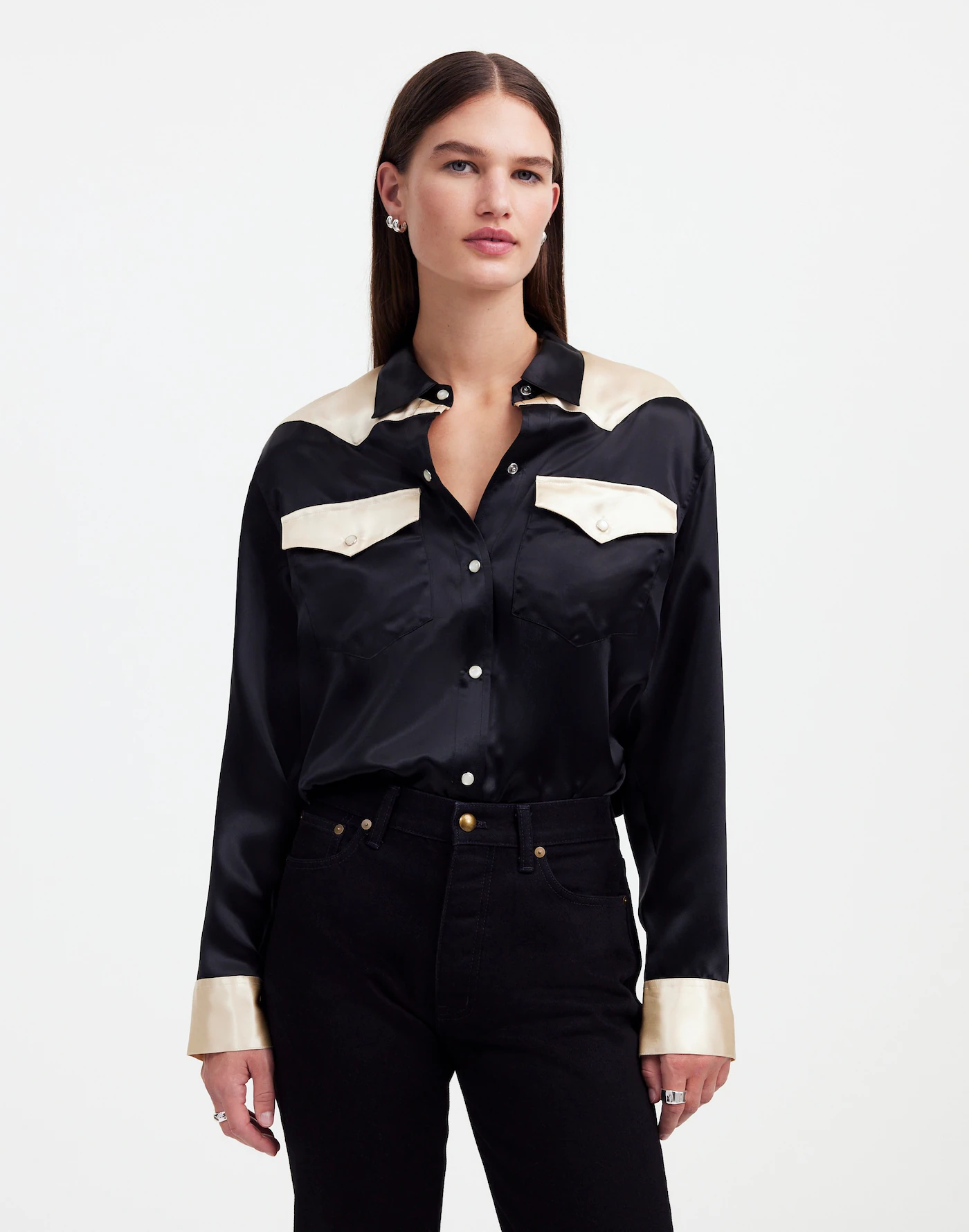 Madewell x Alexa Chung + Satin Western Shirt