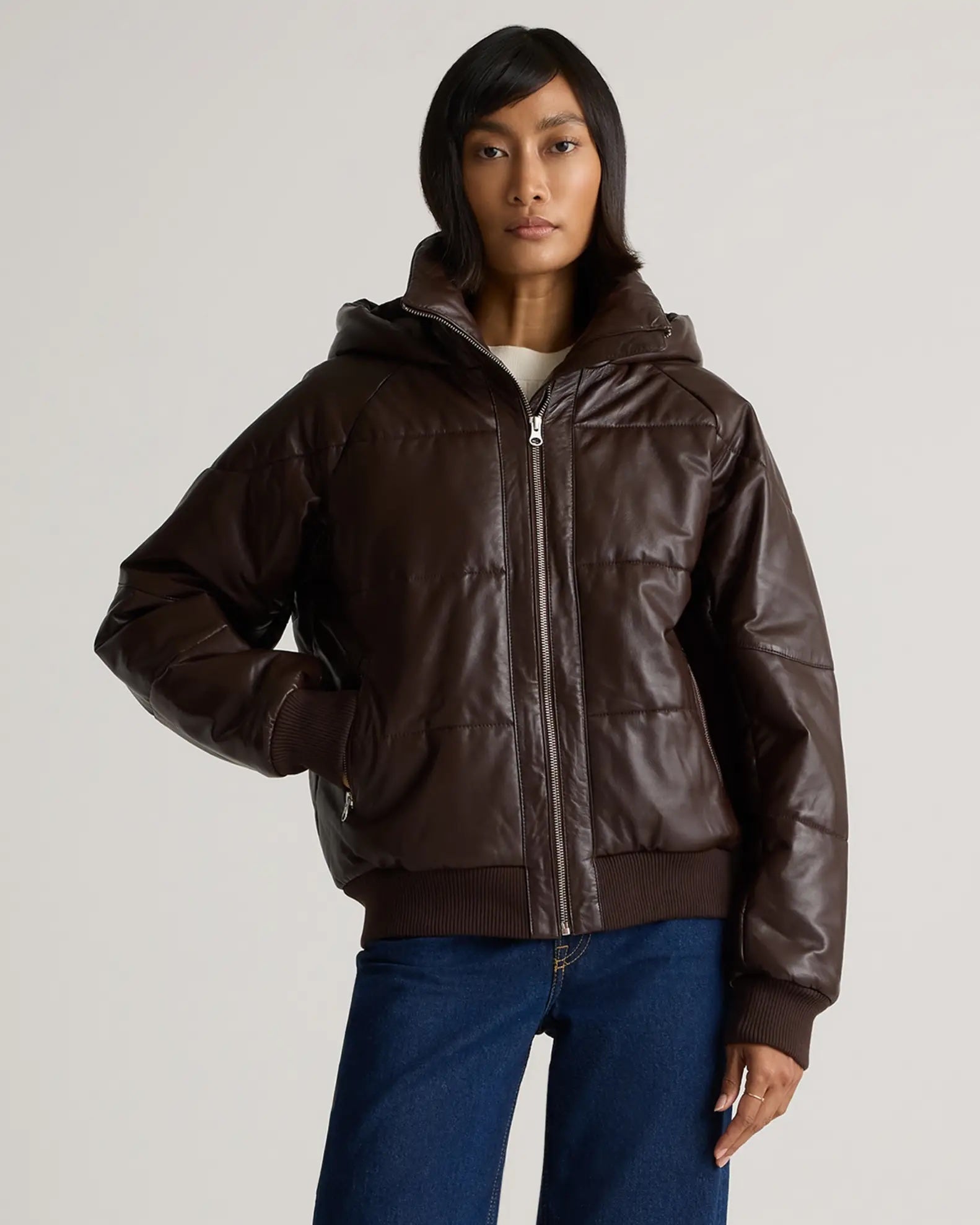 Quince + 100% Leather Puffer Jacket