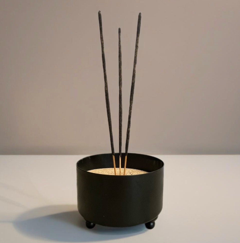 Temple of Incense + Black Incense Bowl