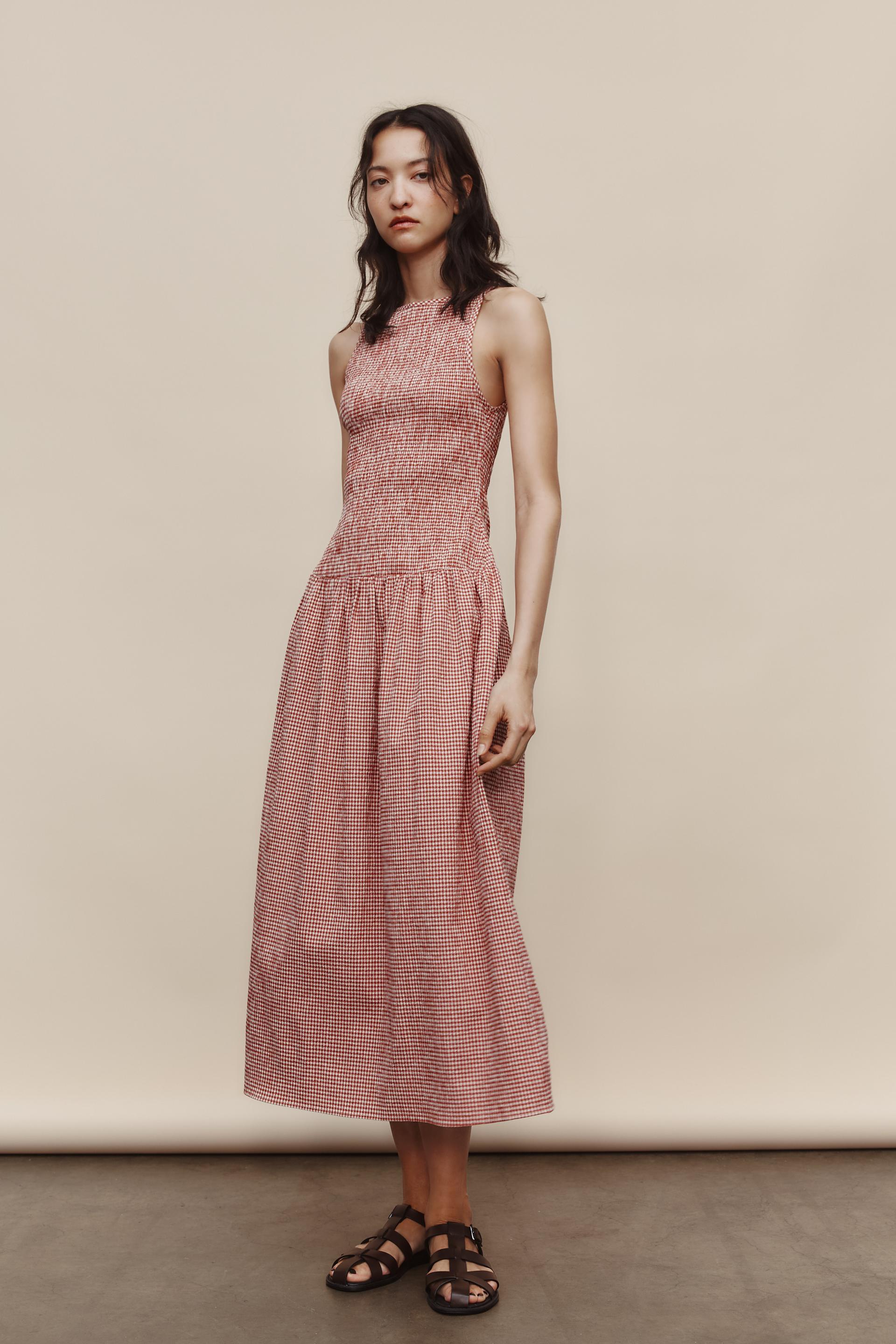 Zara + Gingham Midi Dress