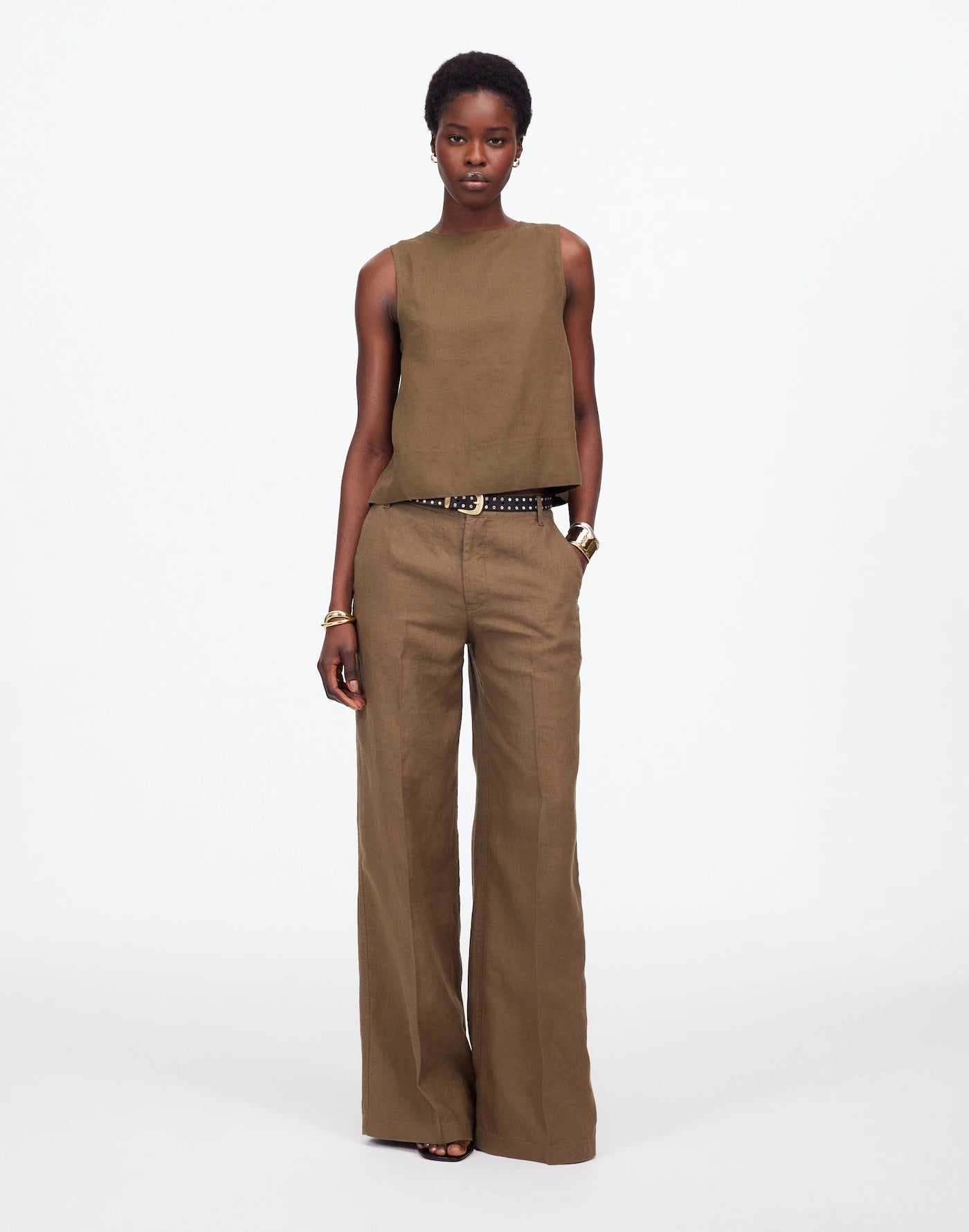 Madewell + The Zoe Relaxed Wide Pant in 100% Linen