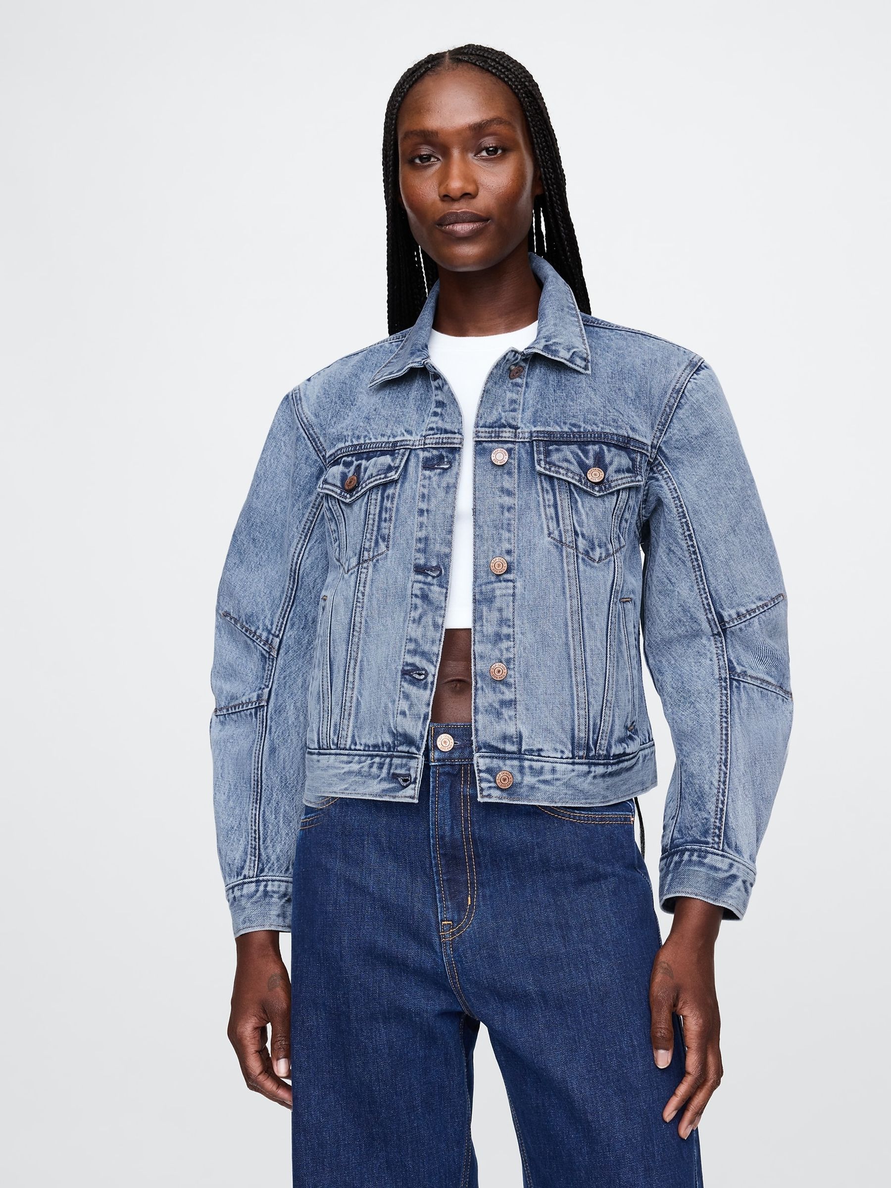 Gap + Barrel-Sleeve Icon Denim Jacket