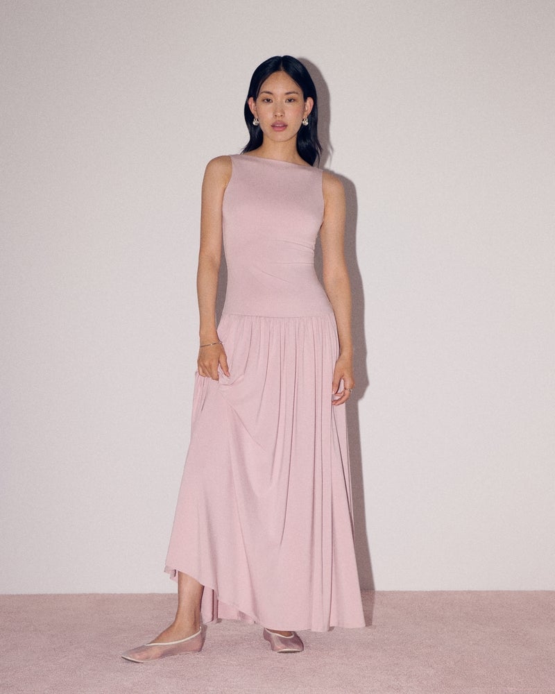 Abercrombie and Fitch + Knit Drop-Waist Maxi Dress