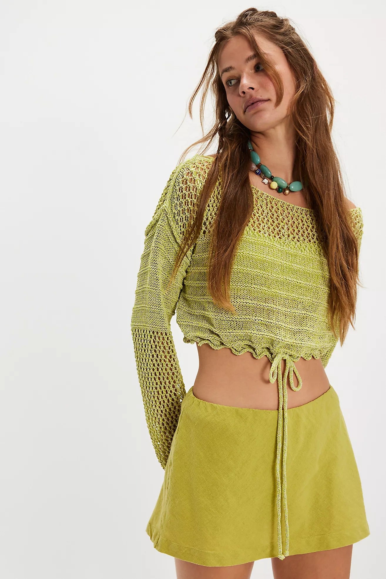 free-est + My Little Micro Mini Cotton-Linen Skort