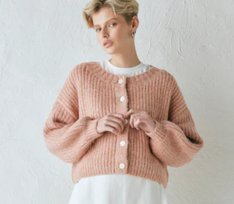 Verge Girl + Elsie Knit Cardigan Rose Marle