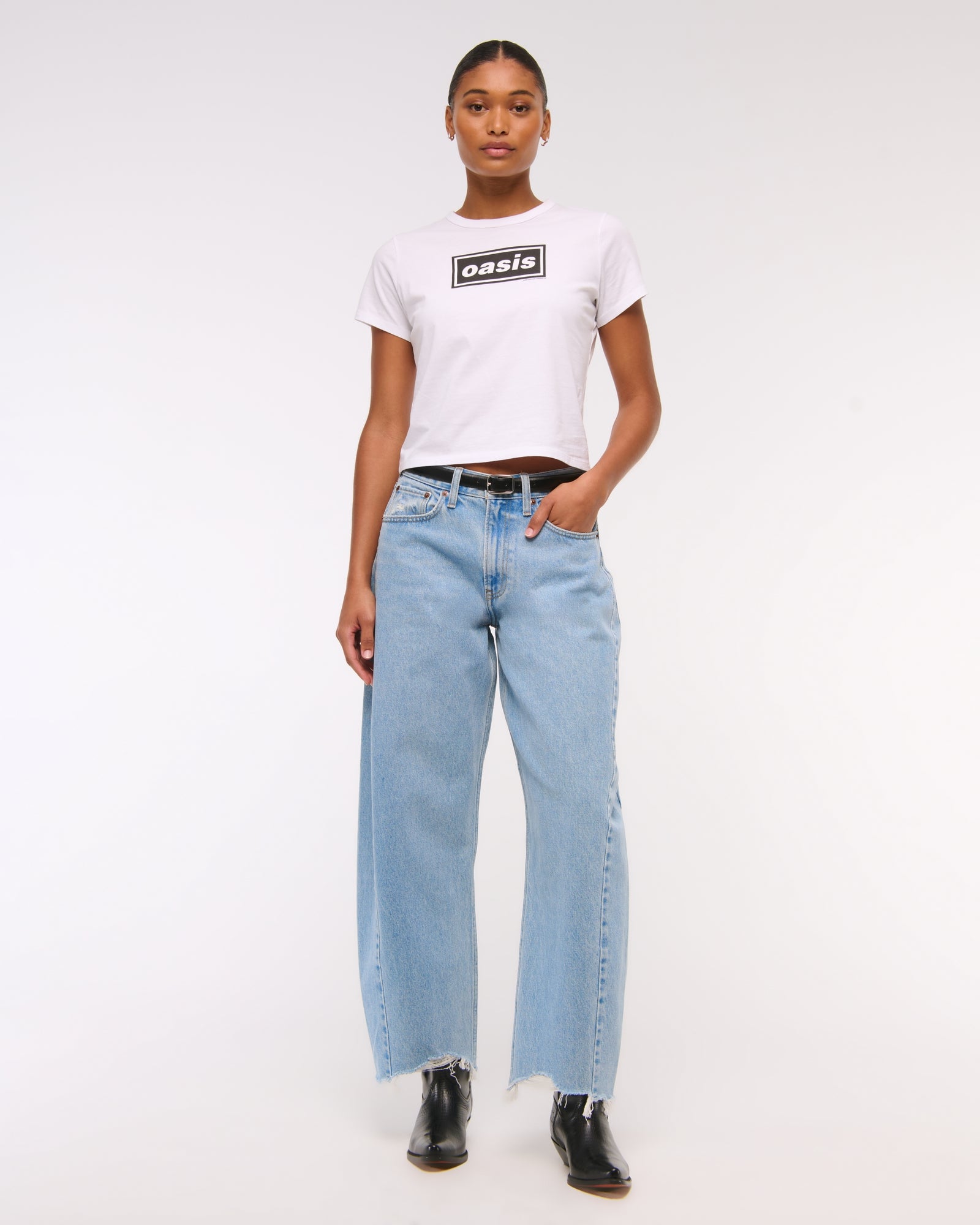 Abercrombie and Fitch + Curve Love Mid Rise Barrel Jean