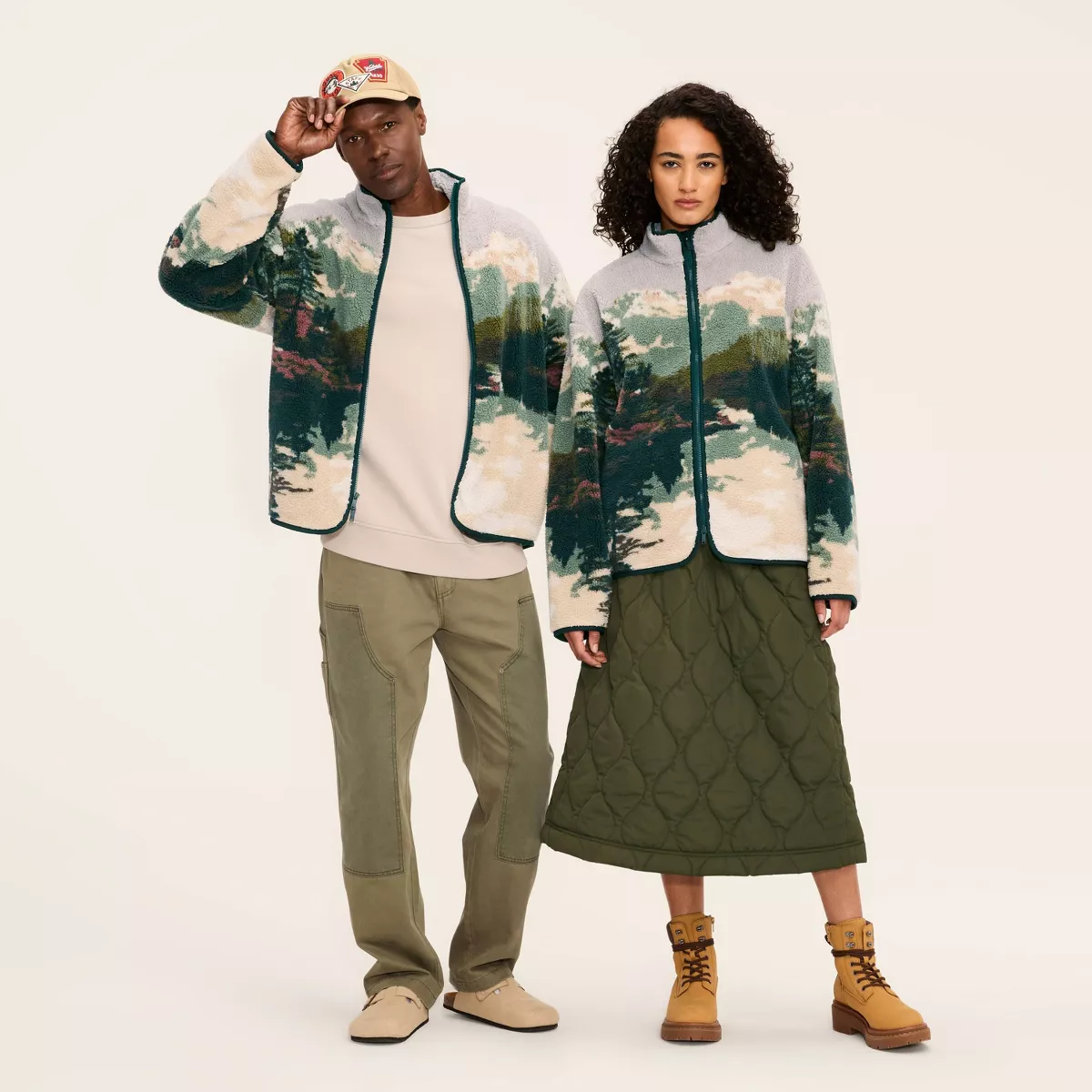 Woolrich x Target + Printed Landscape Zip-Up Fleece Jacket